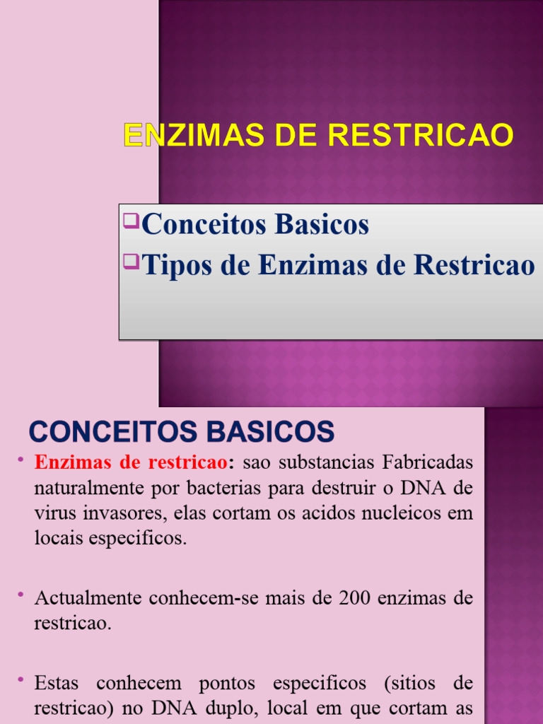Aula 3. Enzimas de Restricao | PDF