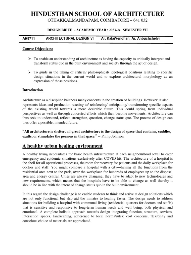 Fourth Years Hospital Design | PDF | Hospital | Design