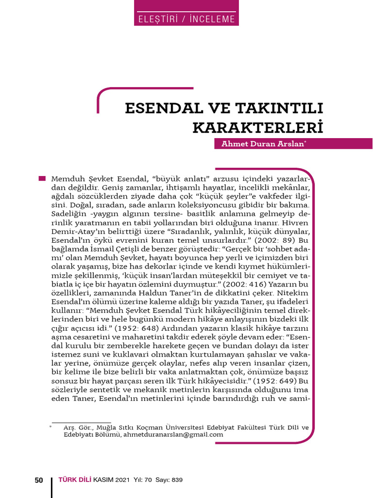 Memduh Şevket Esendal | PDF