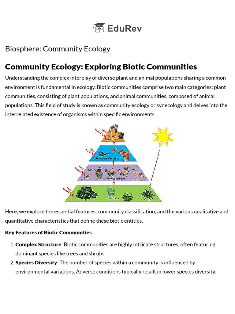 Biosphere - Community Ecology - Zoology Optional Notes For UPSC PDF ...