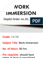 Grade 12 Work Immersion Guide | PDF | Learning | Teachers