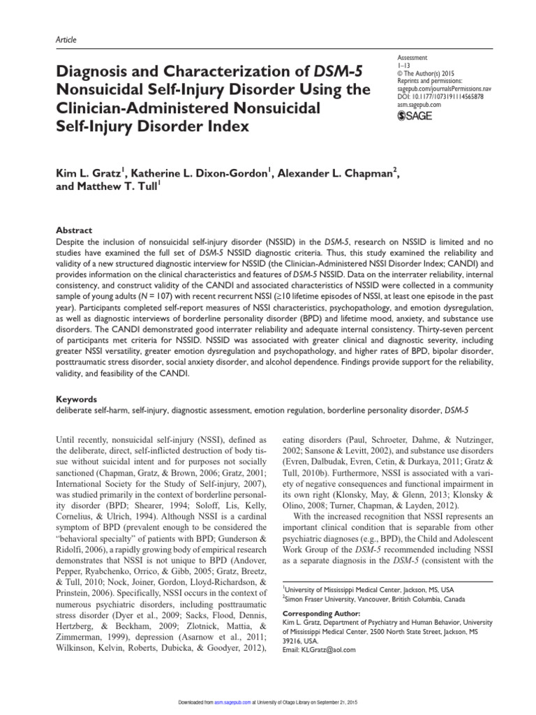 1.1 Grantz 2015 | PDF | Self Harm | Borderline Personality Disorder