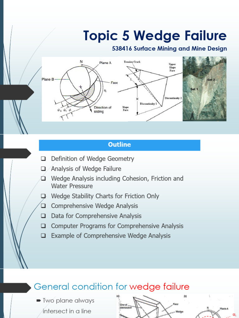 Wedge Failure Analysis in Mining | PDF