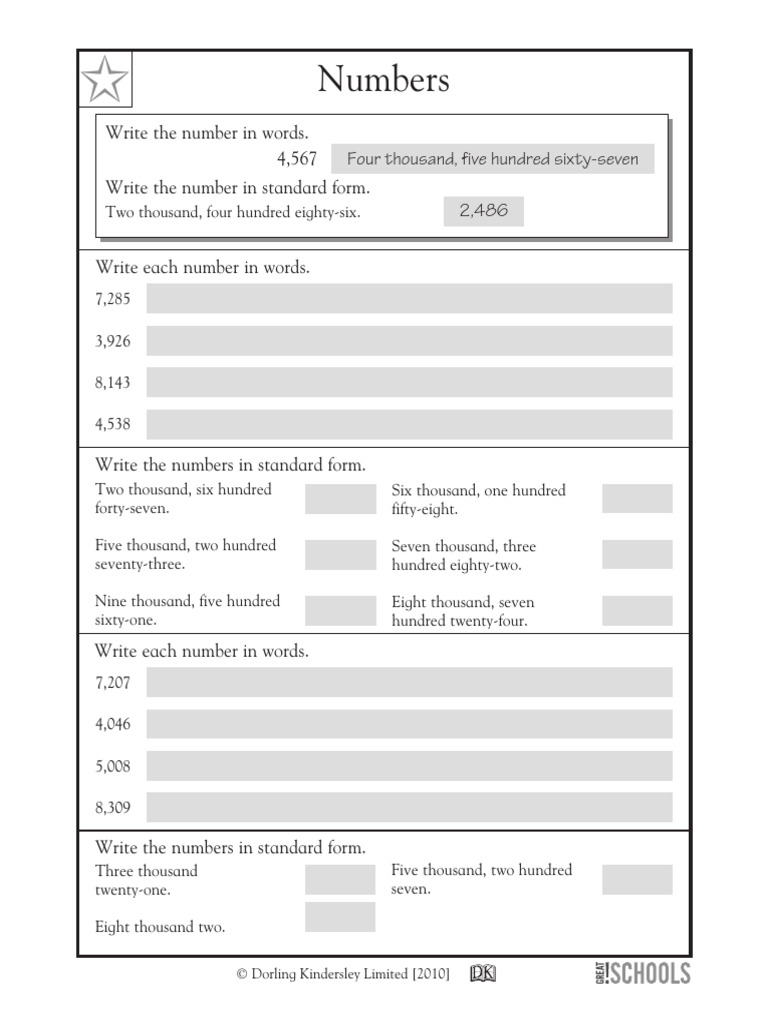 Write Numbers in Standard Form | PDF