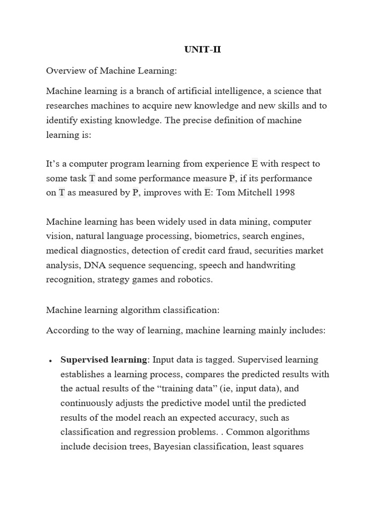 Unit 2 | PDF | Support Vector Machine | Linear Regression