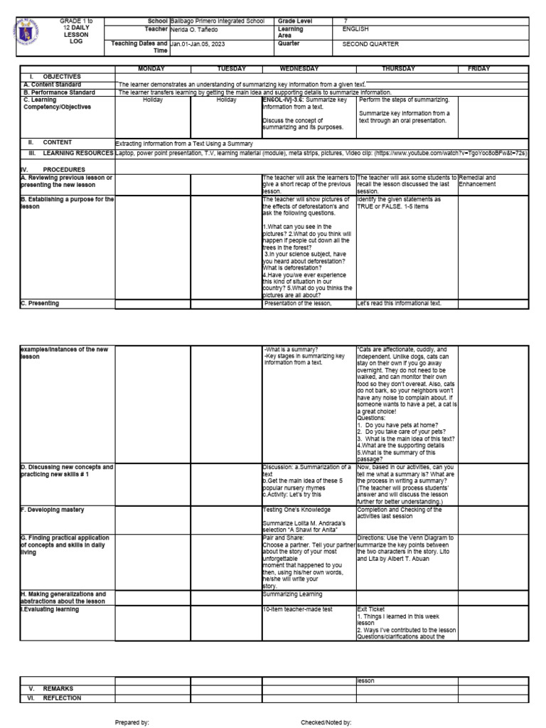 DLL Summarizing | PDF | Learning | Information