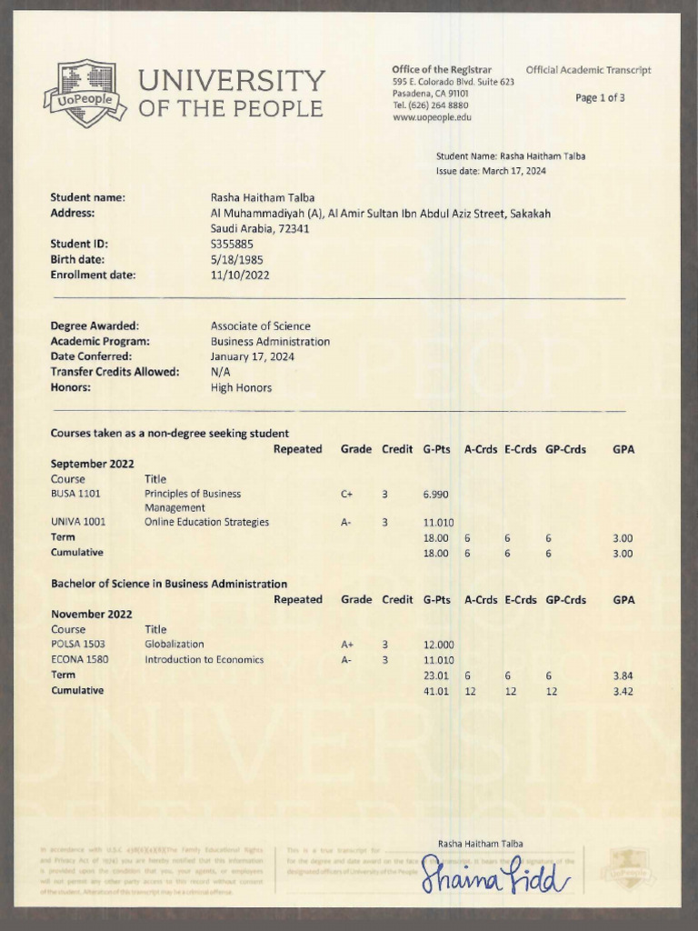 Rasha Haitham Talba S355885 Graduation Document | PDF