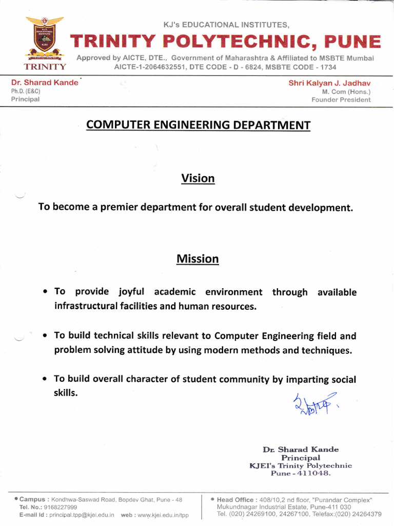 Computer Dept Vision & Mission | PDF | Computing | Computer Science