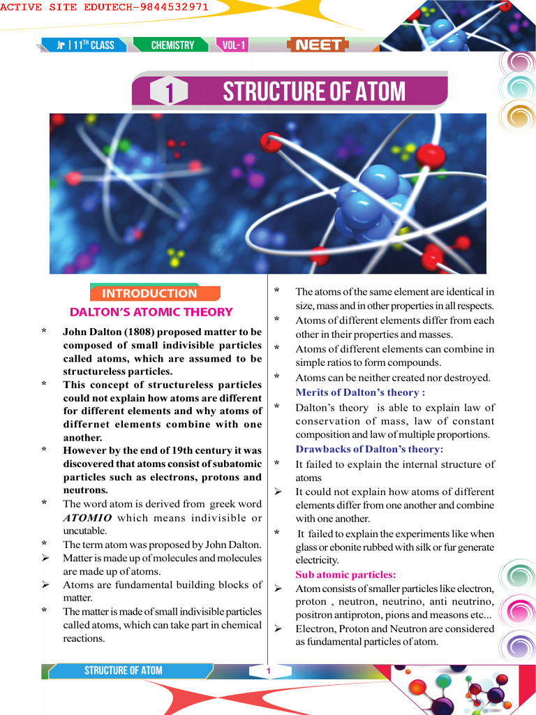 Atomic Structure | PDF | Atoms | Isotope