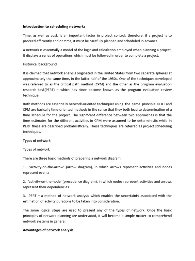 Introduction To Scheduling Networks | PDF