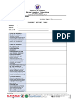 INCiDENT REPORT Template Deped Phil | PDF