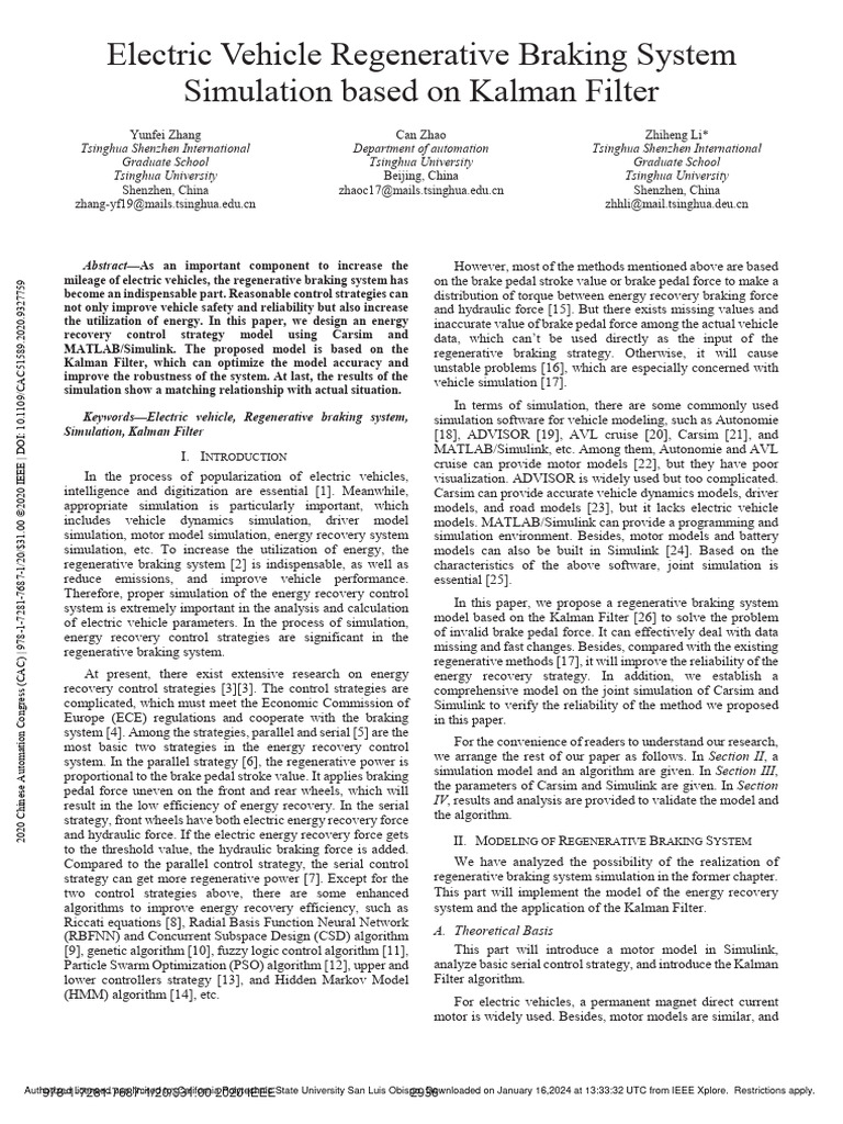 EV Braking Simulation Analysis | PDF | Brake | Simulation