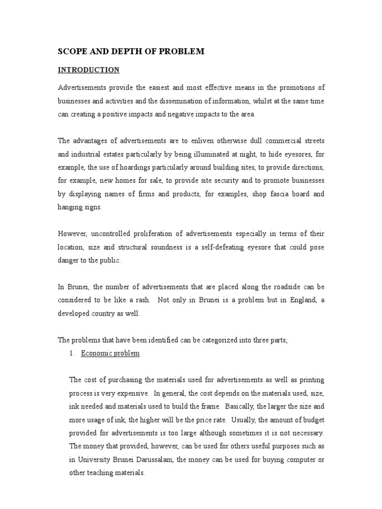 Scope of The Problem | PDF | Billboard | Brunei