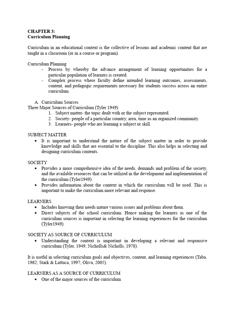 Curriculum Planning | PDF | Curriculum | Learning