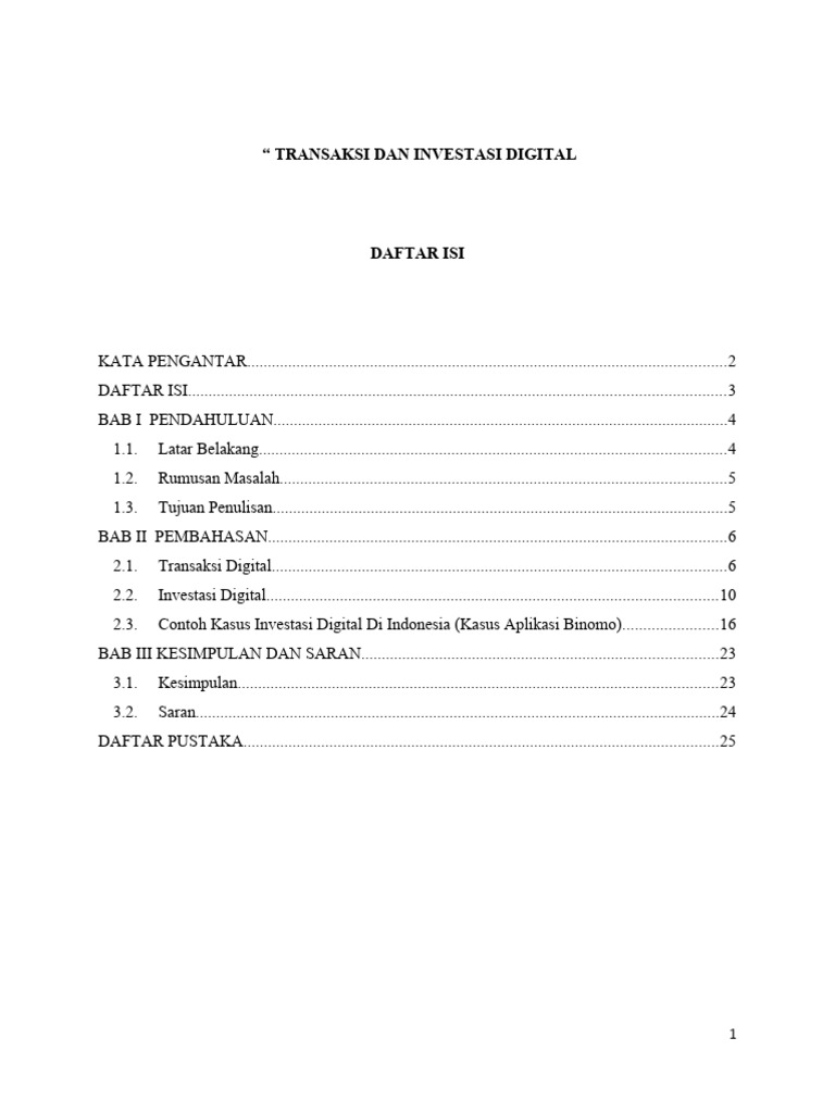 Transaksi Dan Investasi Digital | PDF