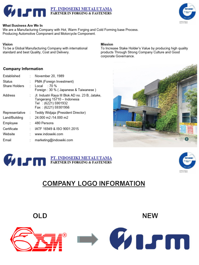 ISM Company Profile | Download Free PDF | Screw | Forging