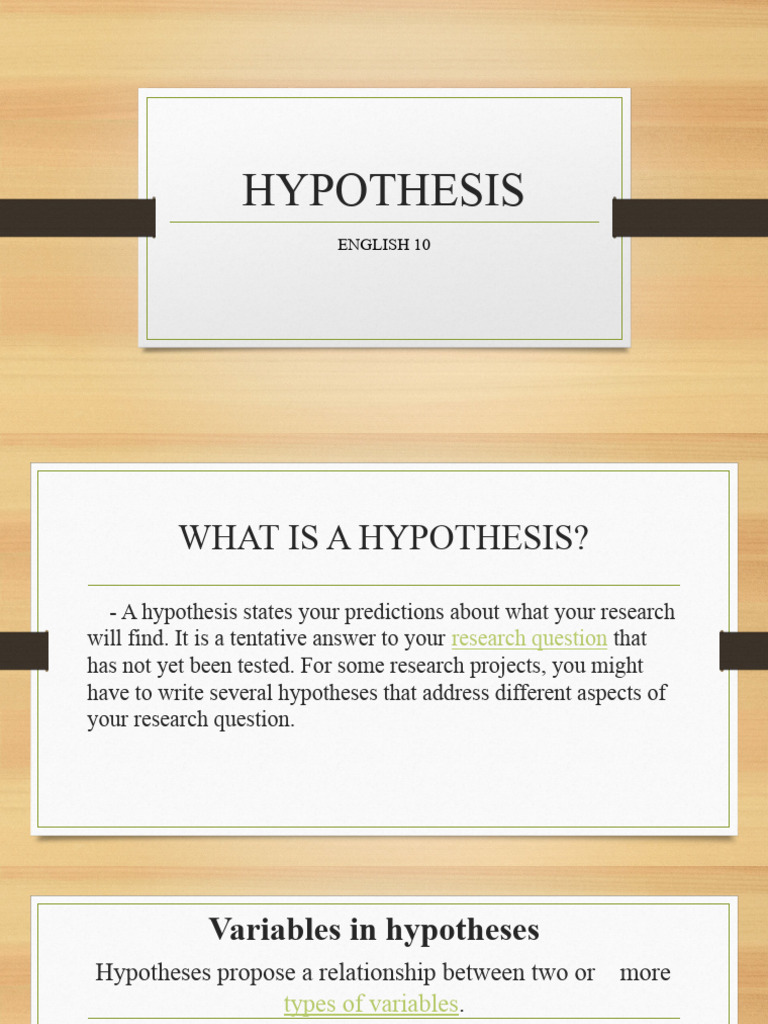 Hypothesis Report | Download Free PDF | Hypothesis | Null Hypothesis