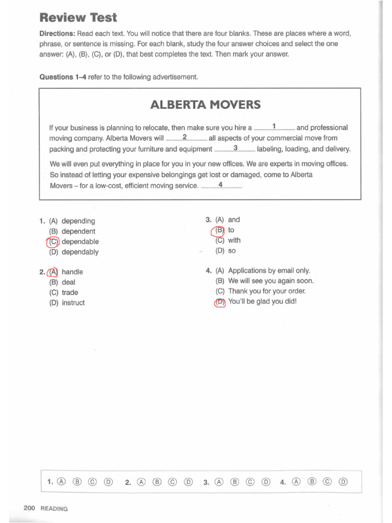 READING PART 6 - Practice Test (Done) | PDF