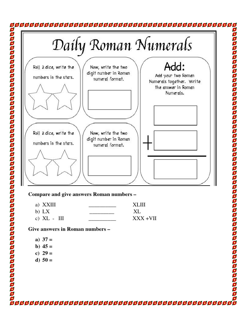 Roman Numerals Pdf