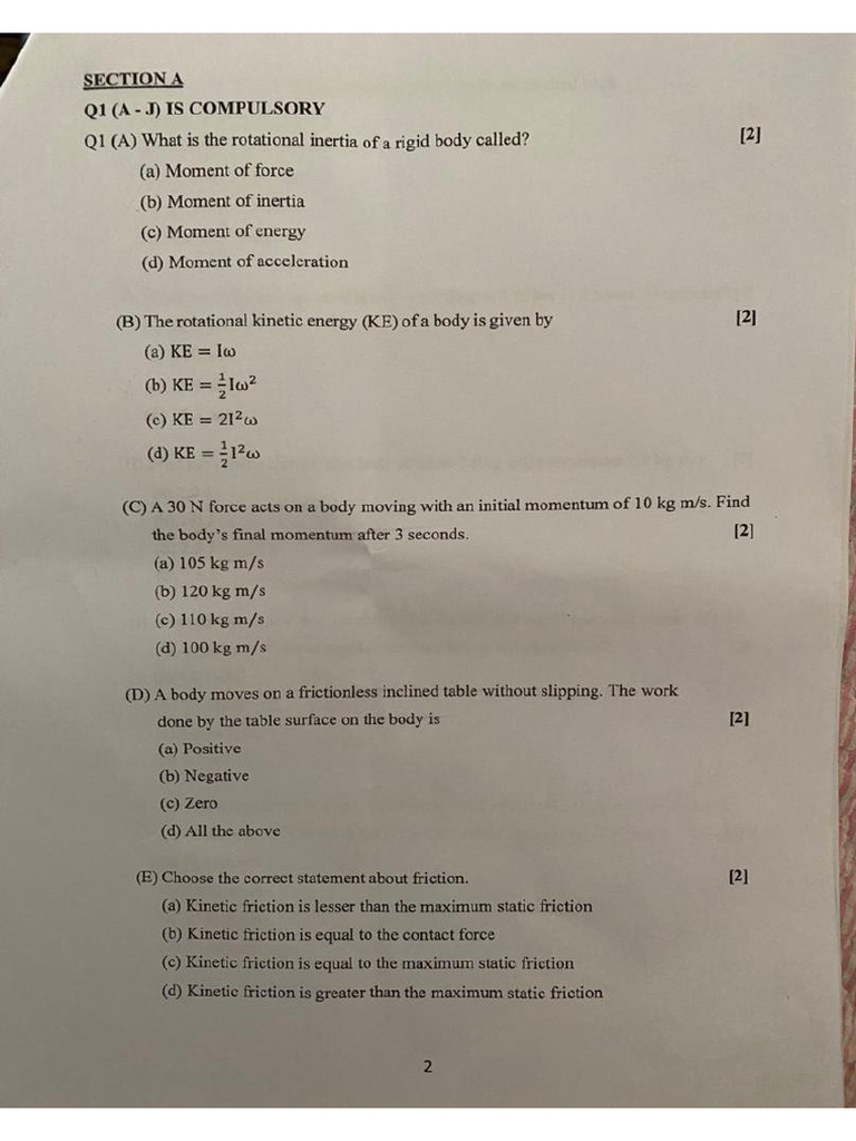 2023 Phy1015 Exam | PDF