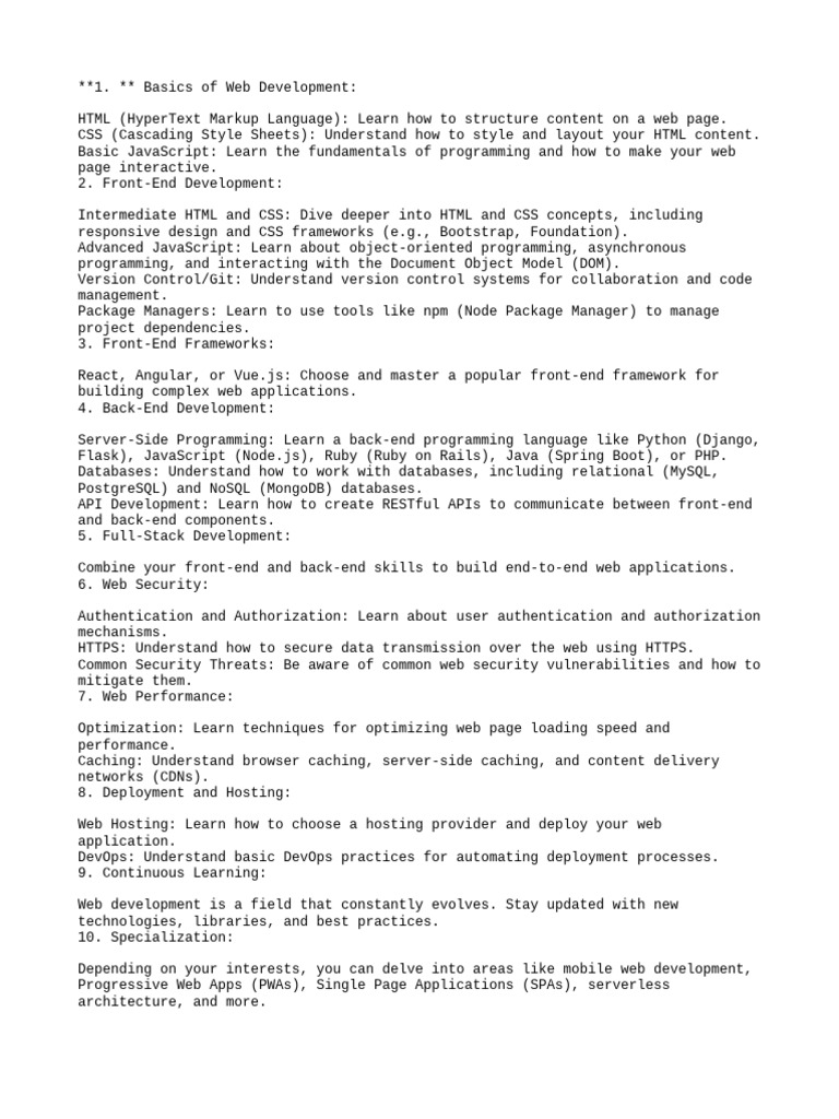 Basics of Web Development | PDF | World Wide Web | Internet & Web