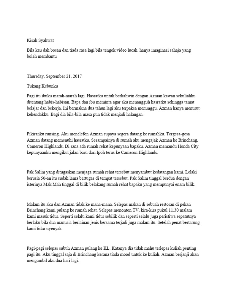 Cerita Dewasa: Tukang Kebun | PDF