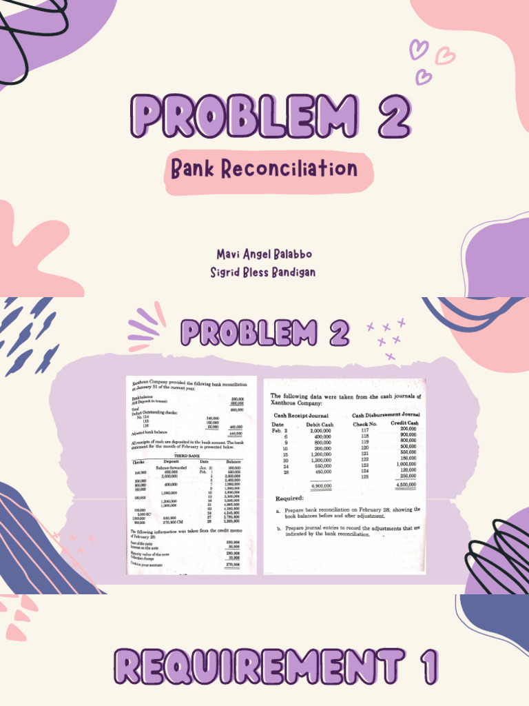 Sample Problems Bank Reconciliation | PDF | Cheque | Banks
