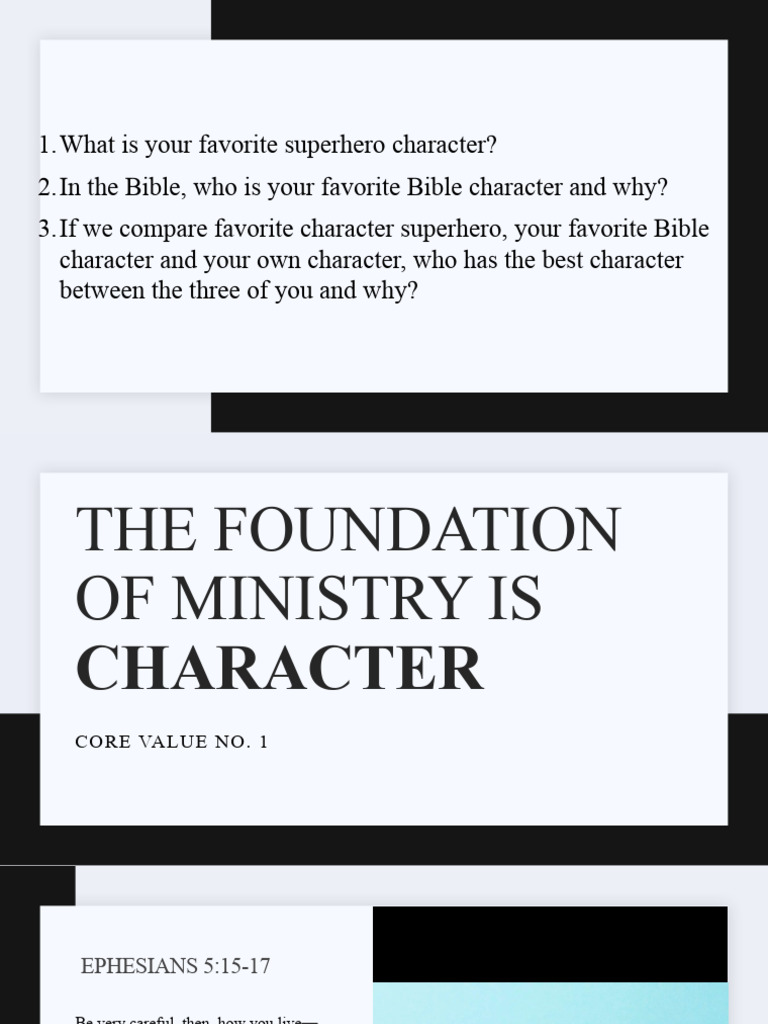 Character: The Foundation of Ministry | PDF | God | Jesus