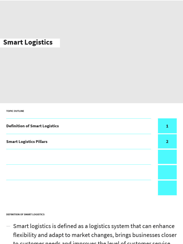 Smart Logistics | PDF | Logistics | Warehouse