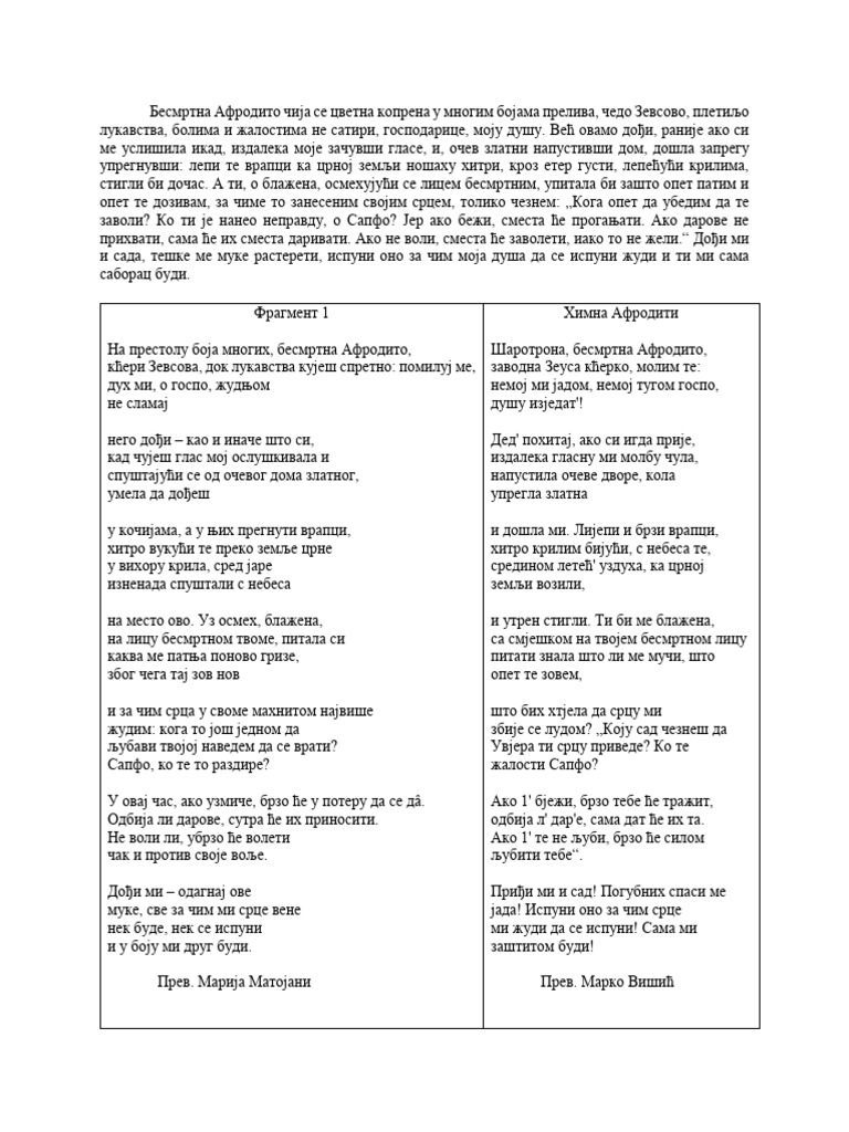 Sapfo Fragment 1 | PDF