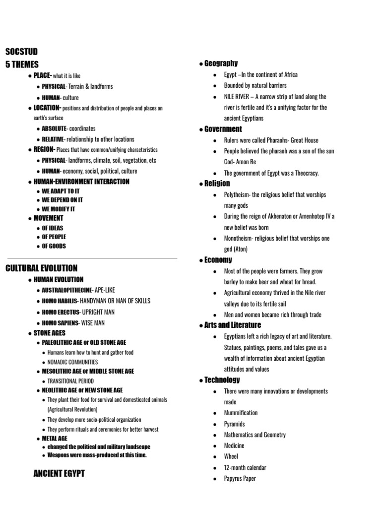 Overview of Human Geography and Ancient Civilizations | PDF | Ancient ...