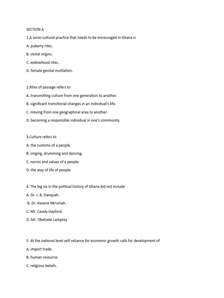 Social Studies Form 1 Test Paper | PDF | Self Actualization | Self Esteem