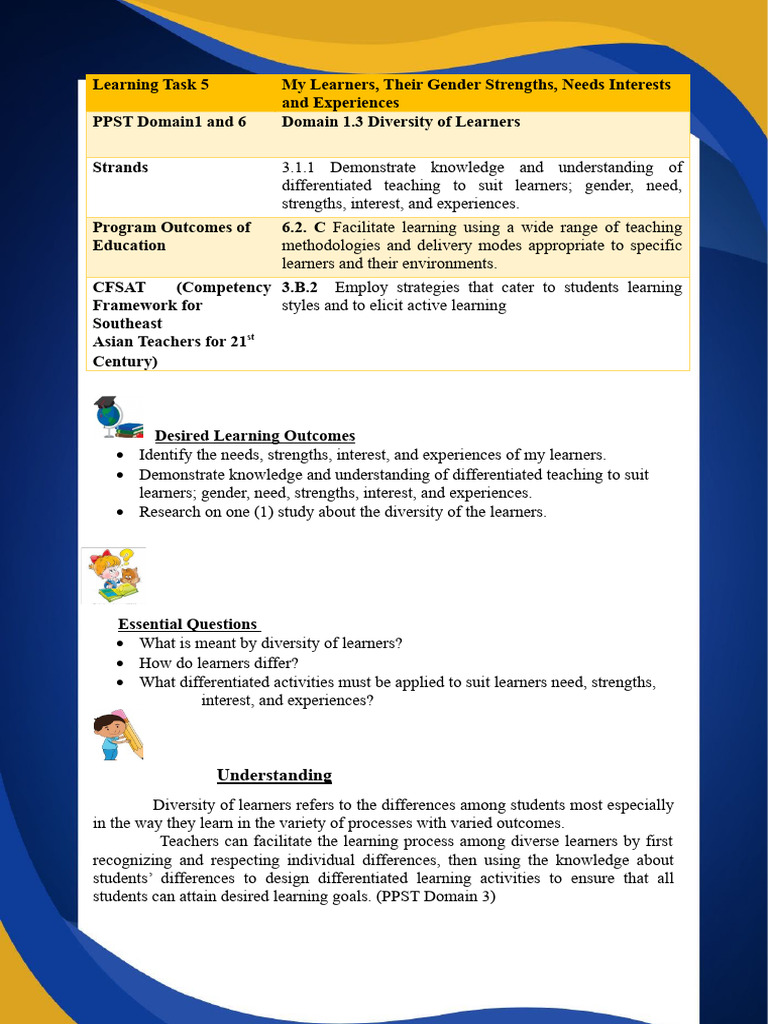 Learning Task 5 Portfolio | PDF | Learning | Differentiated Instruction
