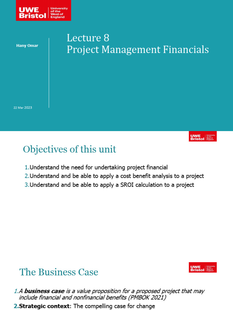 Project Management Financial Analysis Guide | PDF | Return On ...