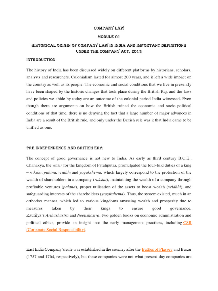 Company Law Notes | PDF | Piercing The Corporate Veil | Entrepreneurship