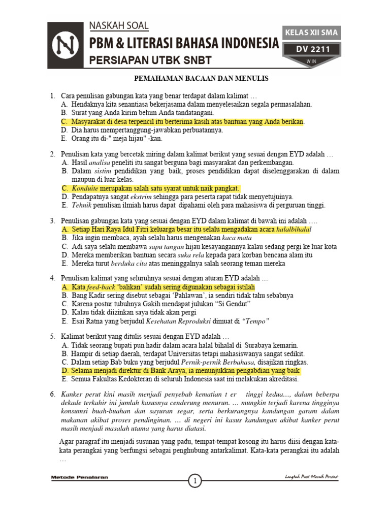 2211 - PBM + LITERASI BAHASA INDONESIA - Winda - Paket 1 | PDF