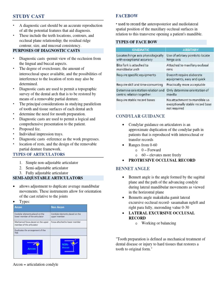 Diagnostic Cast and Related Procedures | PDF | Human Tooth | Dental Anatomy