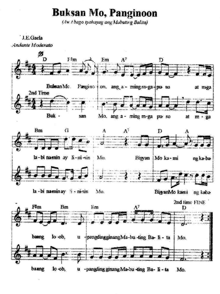 Buksan Mo Panginoon - Gaela | PDF