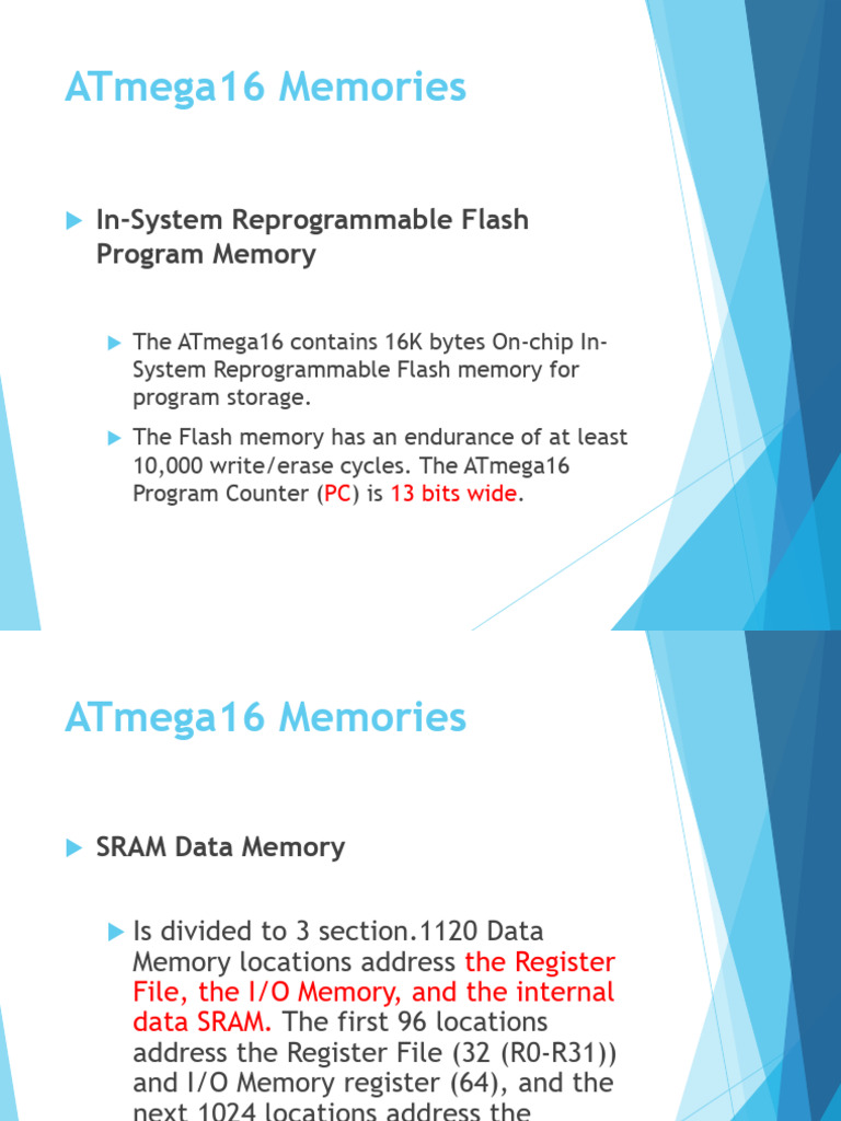 ATmega16 Memory and C Language Overview | PDF | Integer (Computer Science) | C (Programming ...