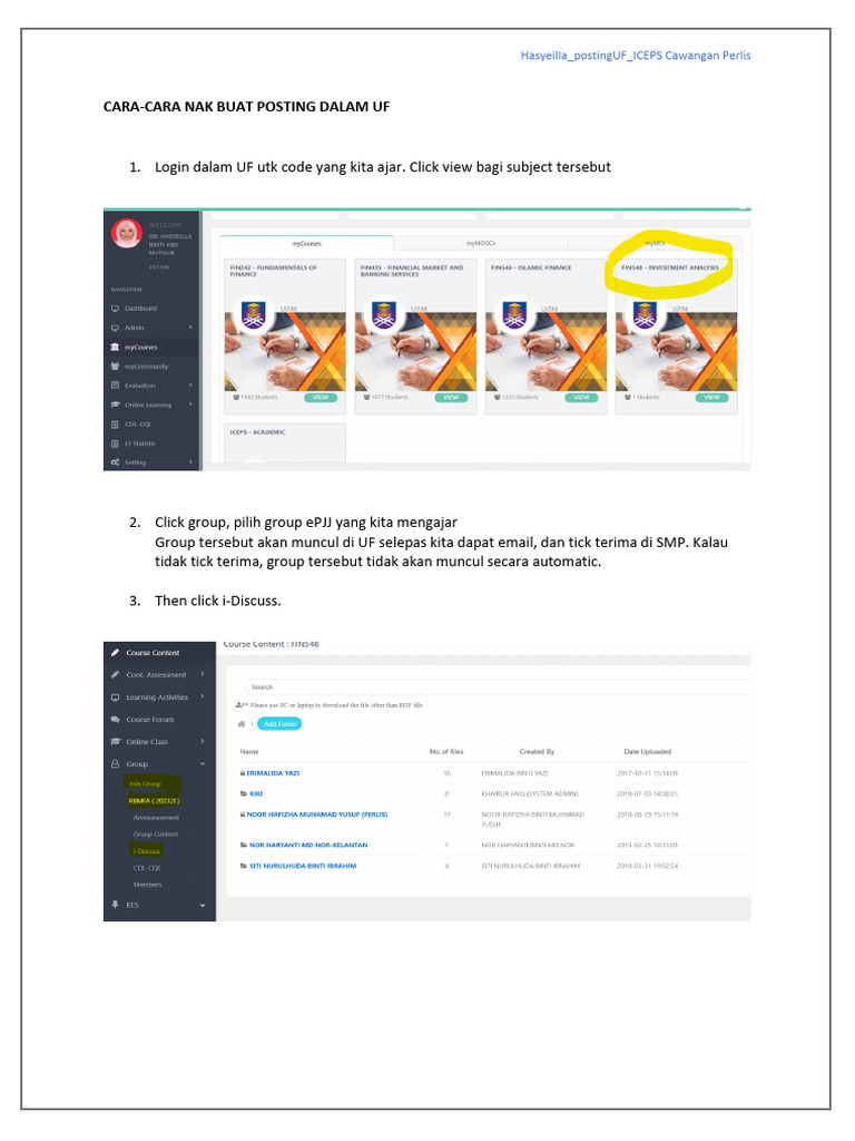 Tatacara Posting Di UF | PDF