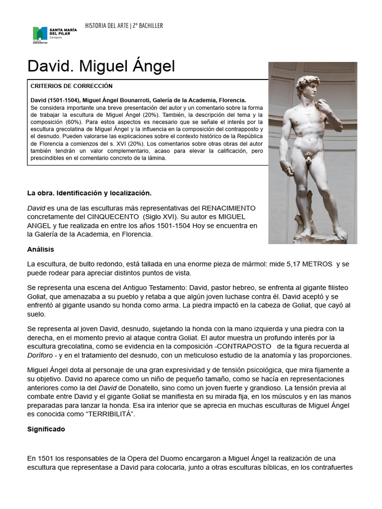 Ficha David de Miguel Ángel | PDF | Miguel Ángel