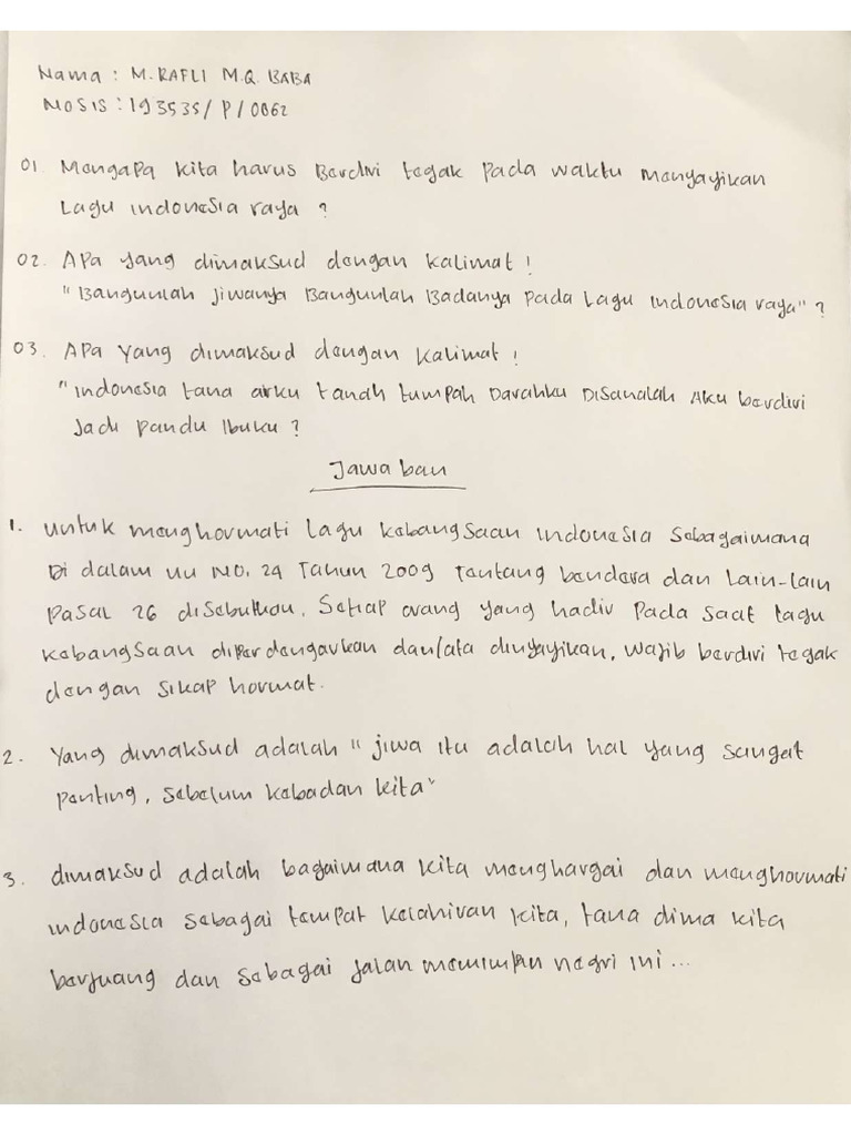 M Rafli MQ Baba (Lagu Pancasila) | PDF