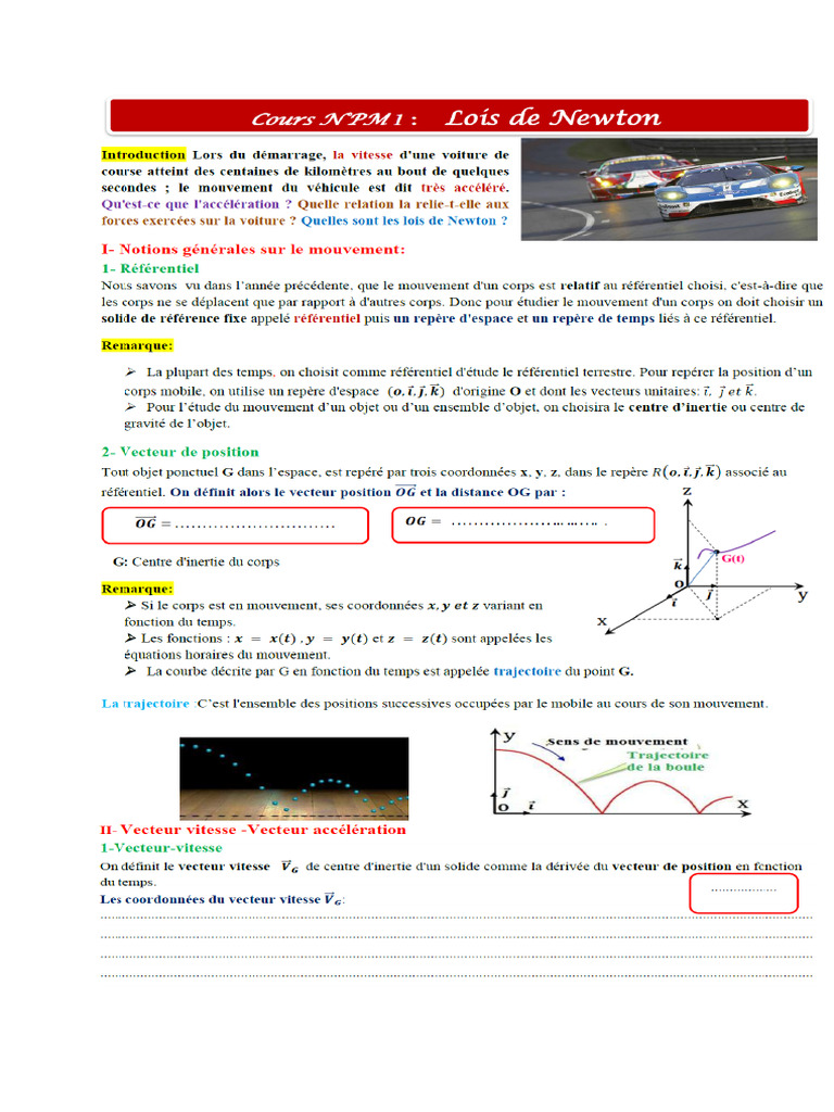 Les Lois de Newton | PDF