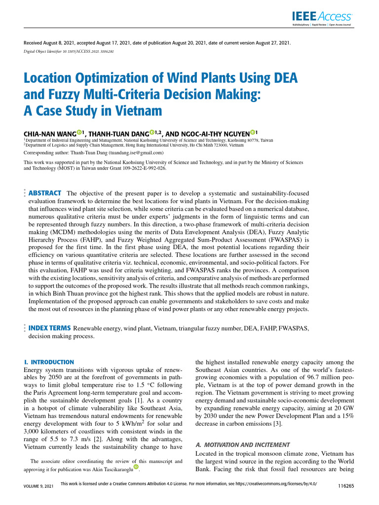 Wind Plant Location Optimization in Vietnam | PDF | Wind Power