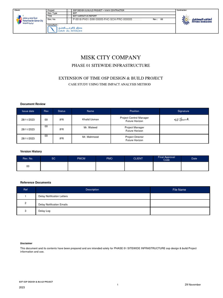 Eot-Delay Events-Misk Osp Design & Build Project | Download Free PDF ...