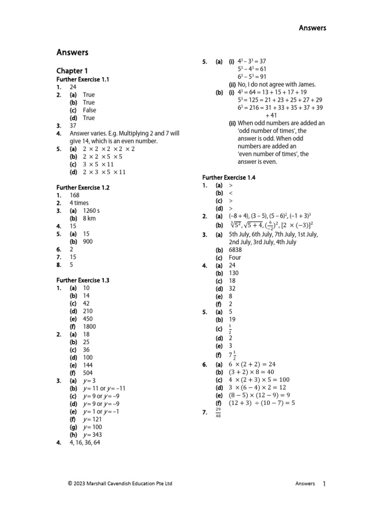 Igcse Maths Ce 0580 0980 WB Answers | PDF | Integer | Numbers