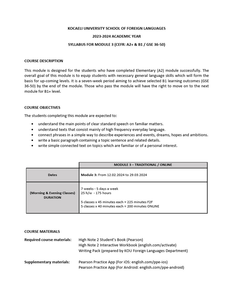 2023-2024 Module 3 (b1) Syllabus (STS) | PDF | Academic Dishonesty | Learning