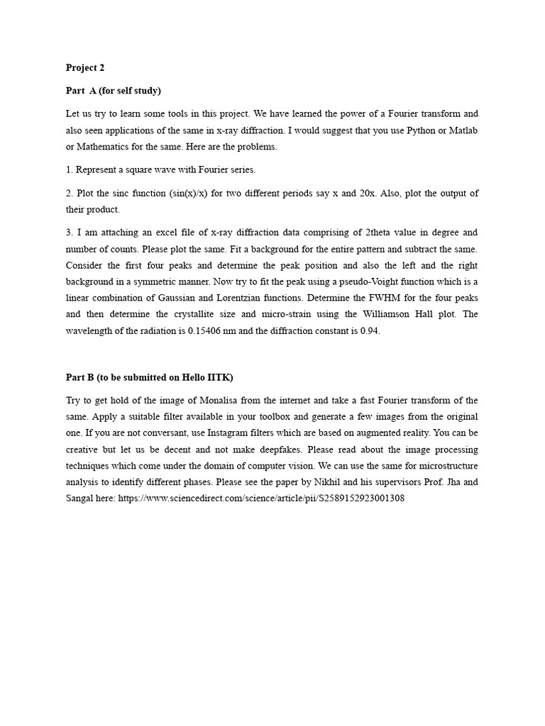 Fourier Transform & X-Ray Diffraction | PDF