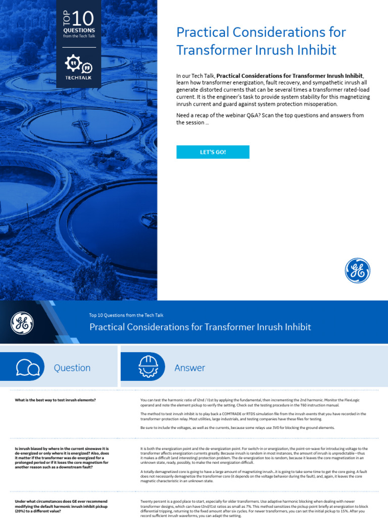 Practical Considerations For Transformer Inrush Inhibit | PDF ...