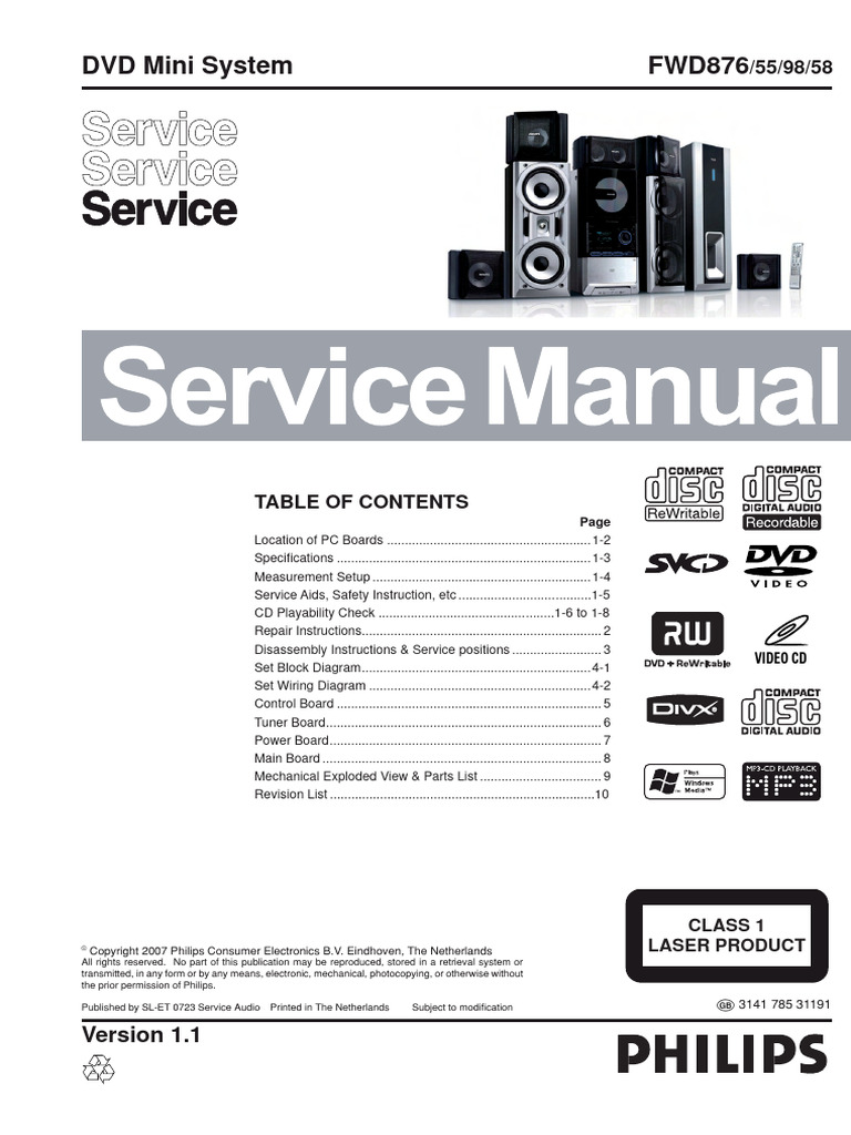 Philips fwd876 DVD Mini System SM Fonte | PDF